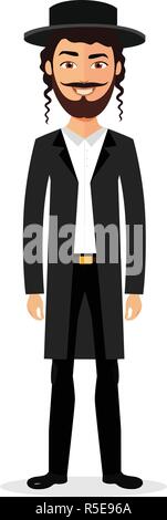 Religious jewish men cartoon vector on white background Stock Vector ...