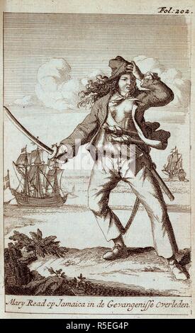 Mary Read - English female pirate holding sword. Convicted of piracy ...