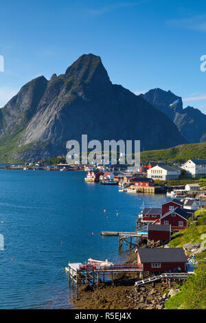 Scenic mountain landscape, Moskenesoy, Lofoten Islands, Norway Stock ...