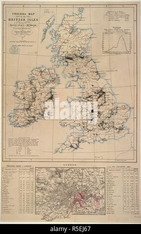 Cholera map of the British Isles Stock Photo - Alamy