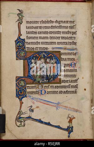 Judas kissing Christ surrounded by soldiers; St Peter attacking Malchus ...