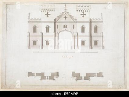 Design for a building at Eythrope House in Buckinghamshire. A plan and ...