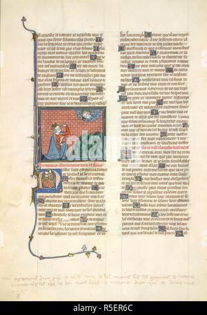 Illuminated Manuscript, Bible (part), God appears to Moses and a group ...