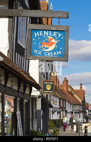 england warwickshire henley in arden village high street sign outside ...