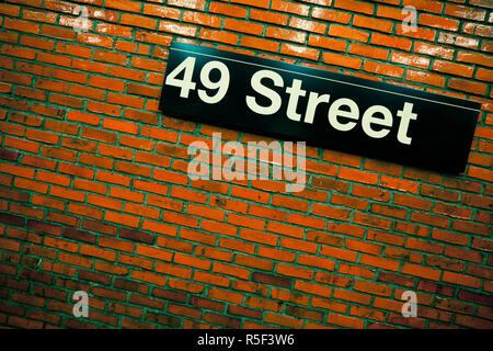 New York street signs 49th St W and Broadway Stock Photo - Alamy