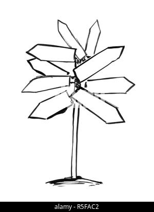 White & Black concept sign pointing in opposite directions, to ...