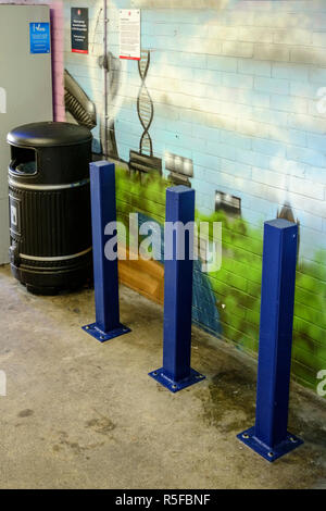 Anti rough sleeper bollards in Trenchard car park bristol UK Stock ...