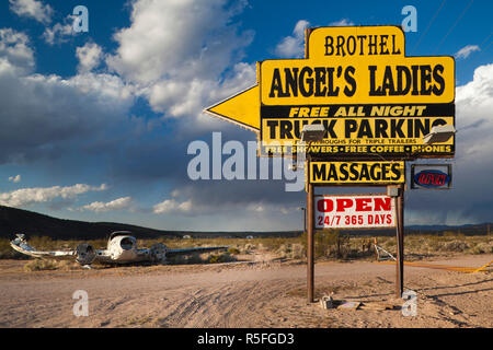 USA, Nevada, Great Basin, Beatty, abandoned small airplane by Angels Ladies Brothel Stock Photo ...