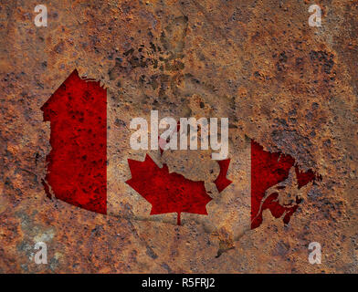 Map of Canada on rusty metal Stock Photo - Alamy