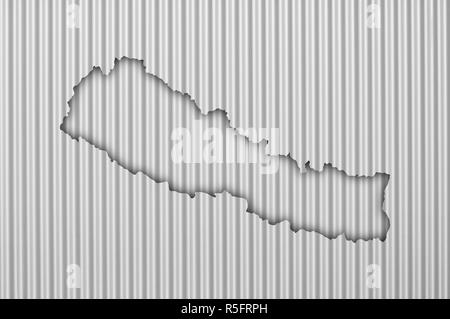 Map of Nepal on corrugated iron Stock Photo - Alamy