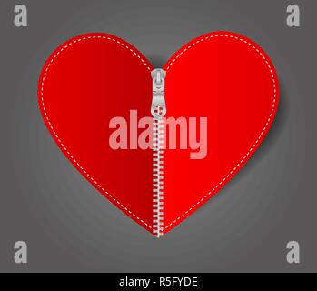 zip zipper heart love heart vector graphic icon Stock Vector Image ...