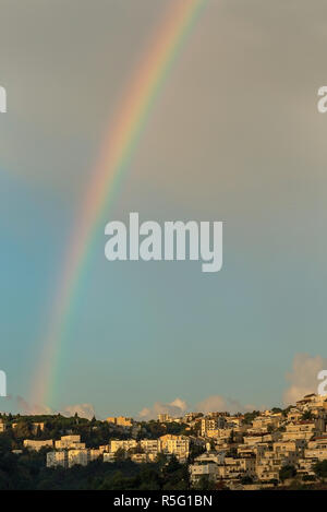 Rainbow over Haifa, Israel Stock Photo - Alamy