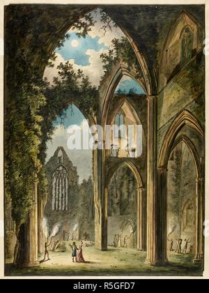 Inside the ruins of Tintern Abbey Stock Photo - Alamy