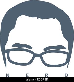nerd guy with glasses sign symbol vector Stock Vector Image & Art - Alamy