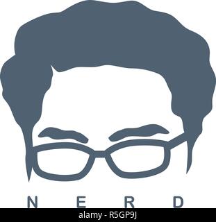 nerd guy with glasses sign symbol vector Stock Vector Image & Art - Alamy