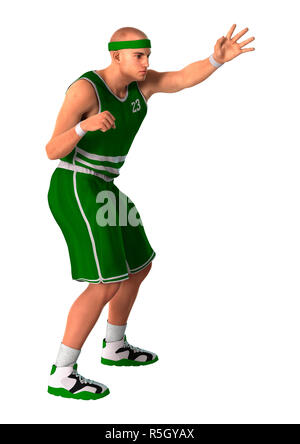 3D Rendering Basketball Player on White Stock Photo - Alamy