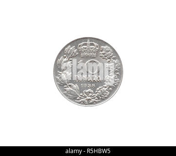 Obverse of 10 Dinar coin made by Serbia in 2003, that shows Monastery ...