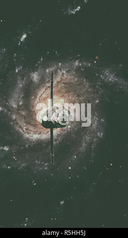 Spacecraft Progress orbiting the galaxy Stock Photo - Alamy