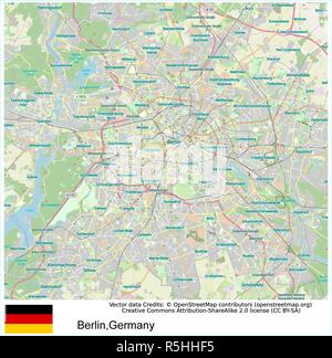 Berlin-Brandenburg Metropolitan Region Map Stock Vector Art ...