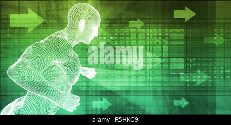 Human health and fitness interface and technology background Stock ...