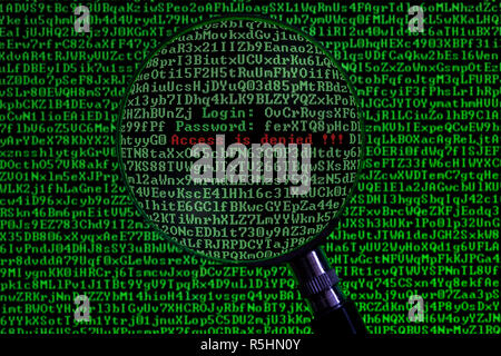 hacker with no access on computer calls on cell Stock Photo - Alamy