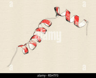Amyloid beta protein. Molecular model showing the structure of amyloid ...