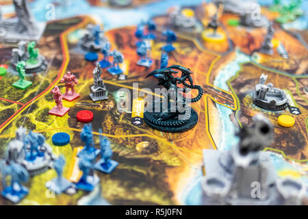 Closeup of characters in a role playing fantasy board game Stock Photo ...