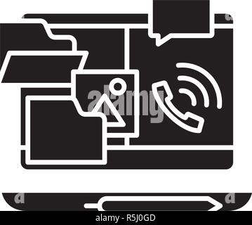 outsource work icon, black vector sign with editable strokes, concept illustration Stock Vector ...