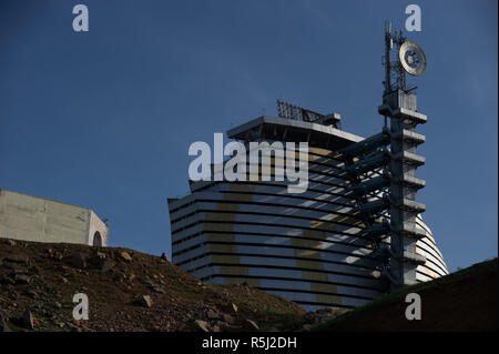 The Soviet-built solar furnace near Parkent, Uzbekistan is still used ...