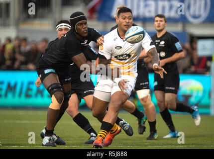 Saracens Nick Isiekwe during the Gallagher Premiership match at Ashton ...