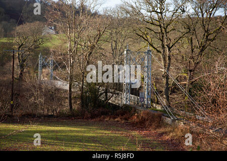 Llanstephan Suspension Bridge, Powys, Wales, UK Stock Photo - Alamy