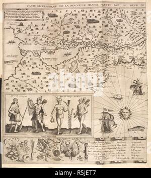 Map of New France (Champlain, 1612 Stock Photo - Alamy