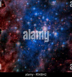 Star cluster Trumpler 14. One of the largest gatherings of hot, massive ...