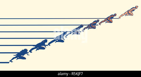 successful business team running in the office hall Stock Photo - Alamy