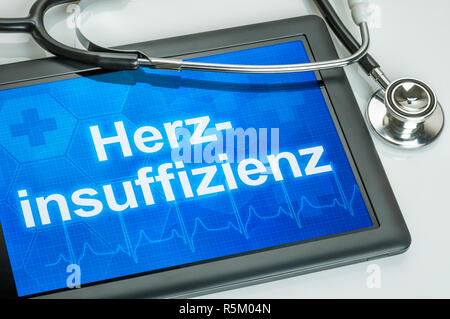 Tablet with the text Heart failure on the display Stock Photo - Alamy