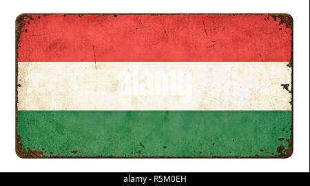 Old rusty metal sign with a flag and country abbreviation Stock Photo ...