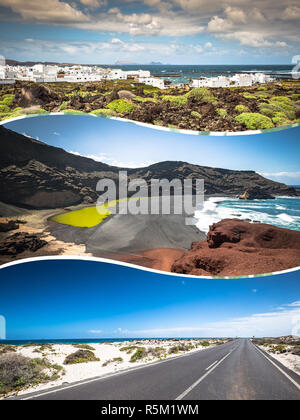 Collage of jumping people on color background Stock Photo - Alamy