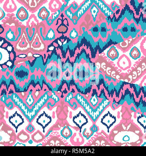 Ethnic bohemian arabesque pattern. Zigzag geometric retro abstract ...