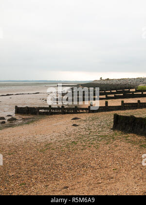 A vertical shot of a sandy beach with pebble stones on a sunny day ...