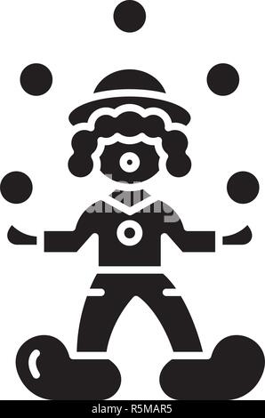 juggle icon, black vector sign with editable strokes, concept ...