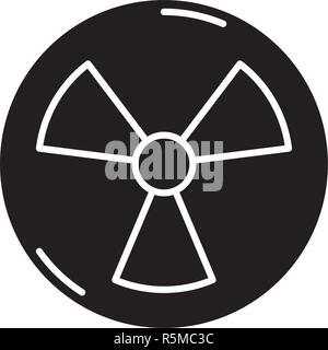 Atomic energy symbol black vector icon. Chemical reaction sign ...