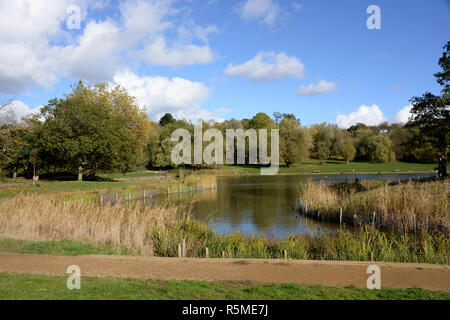 Highgate model boating pond on Hampstead Heath National Park Stock ...