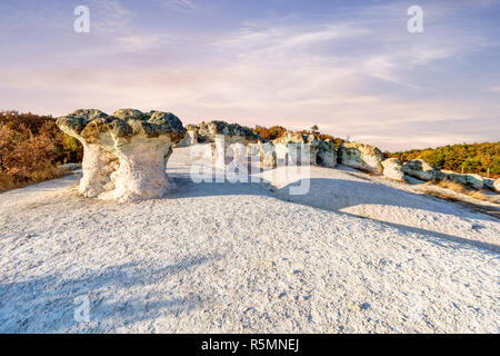 Mushroom rock phenomenton located near Beli Plast village, Bulgaria ...