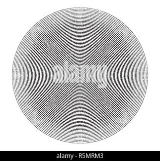 Abstract concentric circles texture in black and white colors, background pattern in modern ...