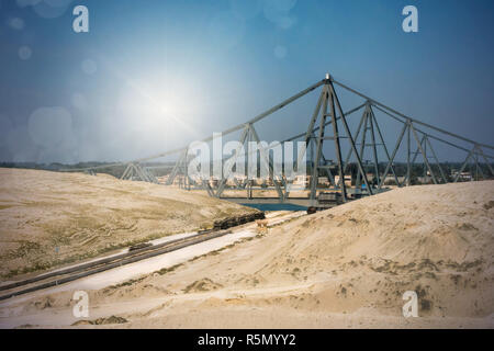El Ferdan Railway swing Bridge is the longest in the world. Suez Canal ...
