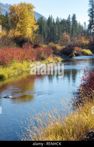 Sanpoil River in autumn, Collville Indian Reservation, Washington Stock ...