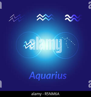 The Water-Bearer aquarius sing. Star constellation element. Age of ...