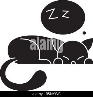 Cute cartoon cat sleeping with text Nap Time. Adorable kawaii kitty ...