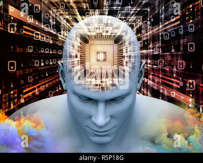 Virtual Brain and Self Processing Technology Concept Art Stock Photo ...