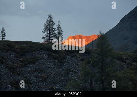 Altai Mountains, Russian Altay.The jagged mountain ridges derive their ...